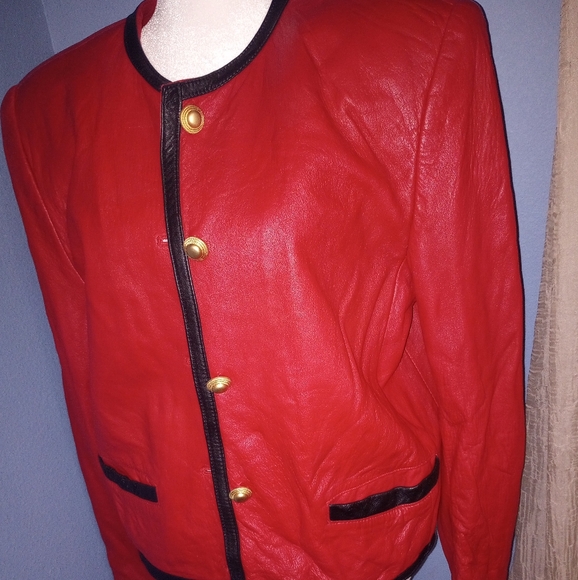 Evan Davis | Jackets & Coats | Evan Davis Vtg Red Lamb Leather Jacket ...